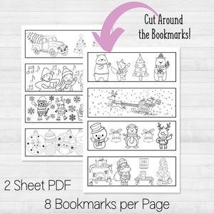Christmas Activities for Kids, Holiday Bookmark, Printable Coloring ...