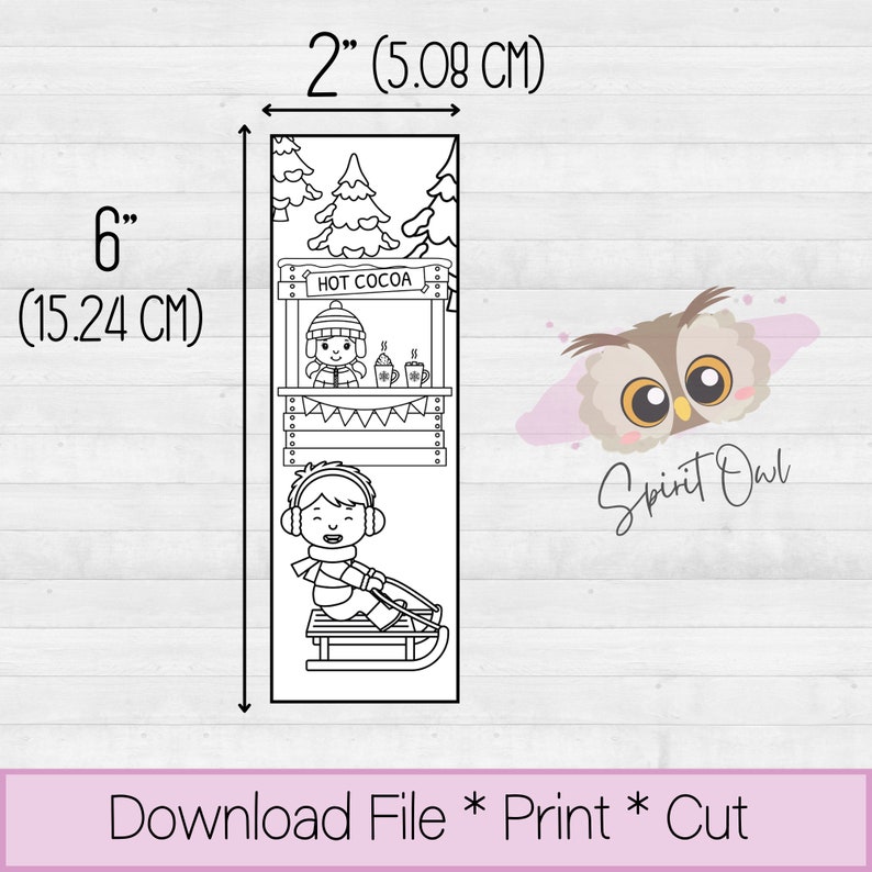 Winter Bookmarks to Color, Student Gifts From Teacher, Reading Gifts ...