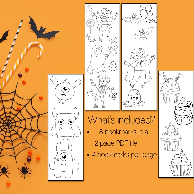 Halloween Bookmarks Coloring, Coloring Pages Download, Printable ...