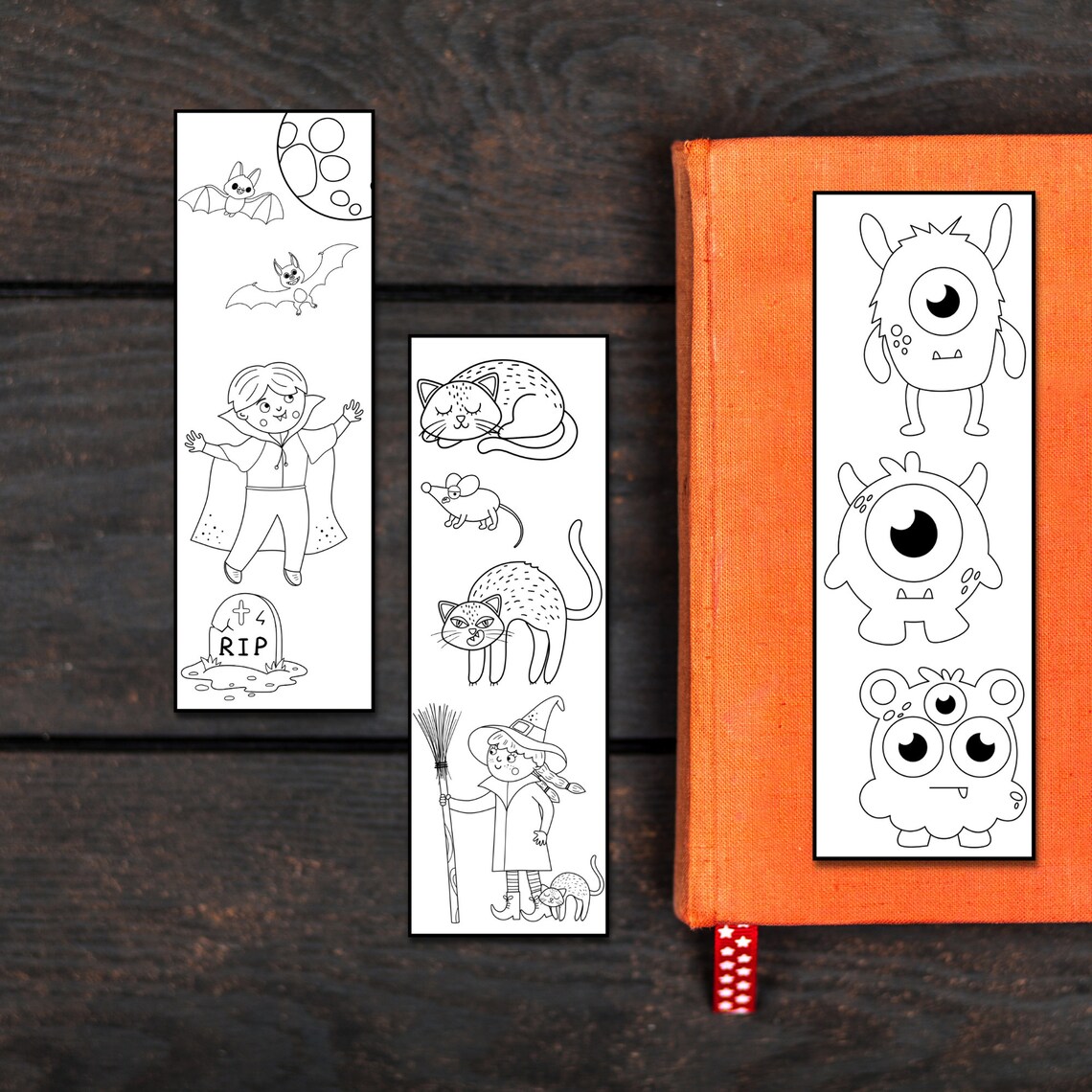 Halloween Bookmarks Coloring, Coloring Pages Download, Printable ...
