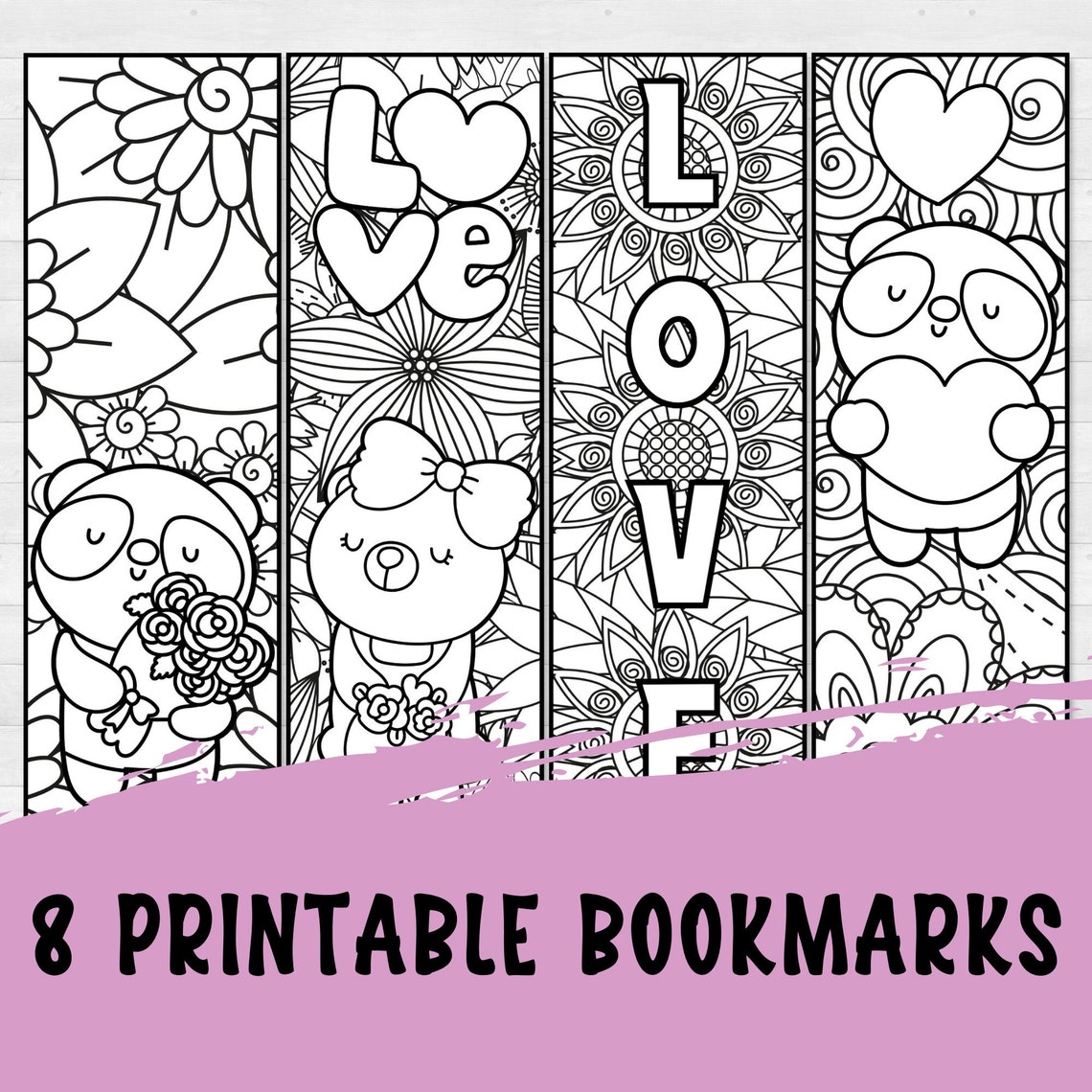 Printable Bookmark to Color, Cheap Gifts for Her, Animal Coloring Pages ...