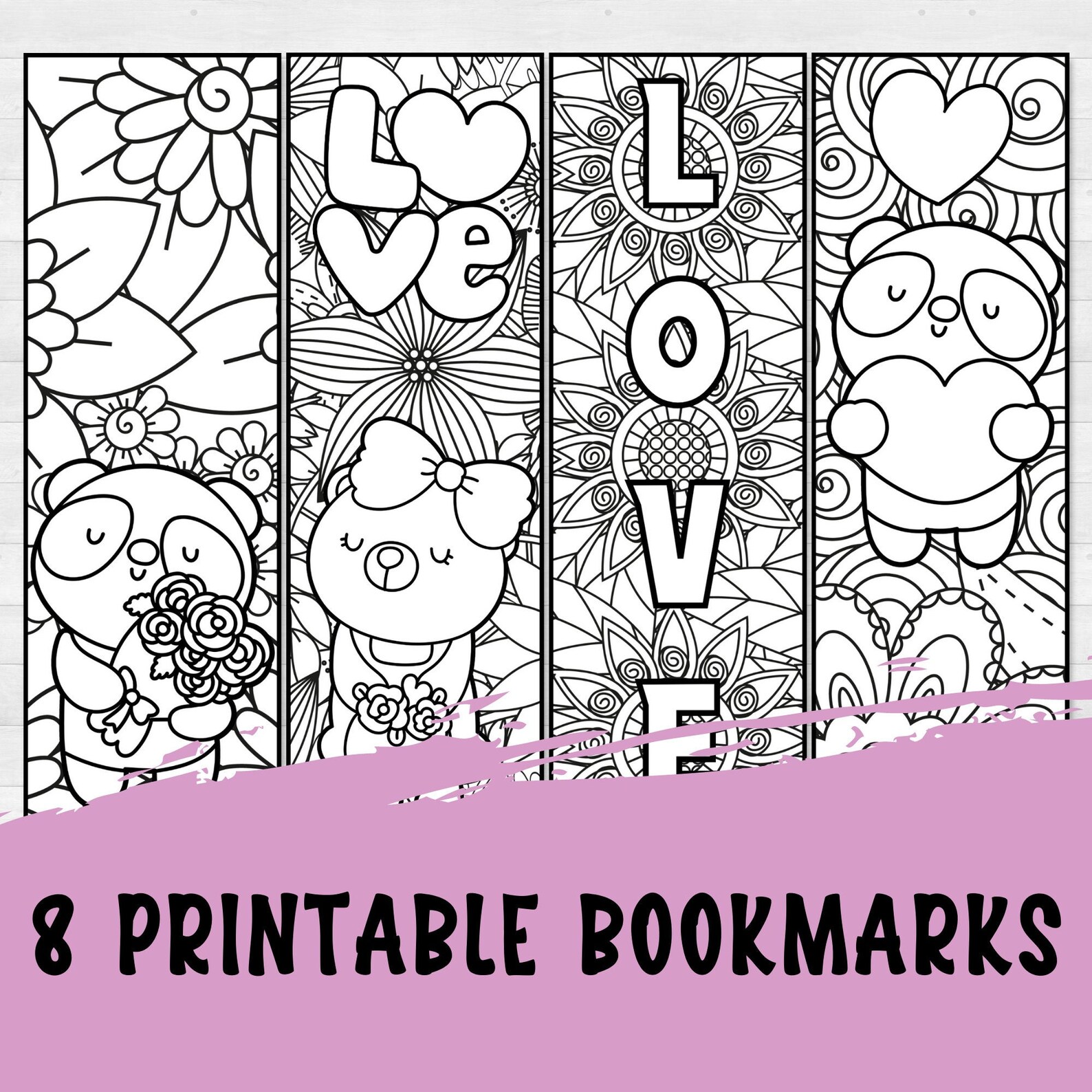 Printable Bookmark to Color, Cheap Gifts for Her, Animal Coloring Pages ...
