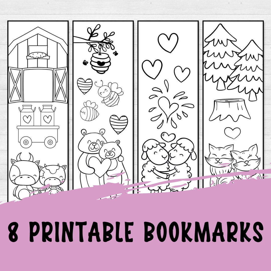 Animal Bookmarks, Printable Coloring Bookmarks, Advent Calendar Fillers ...