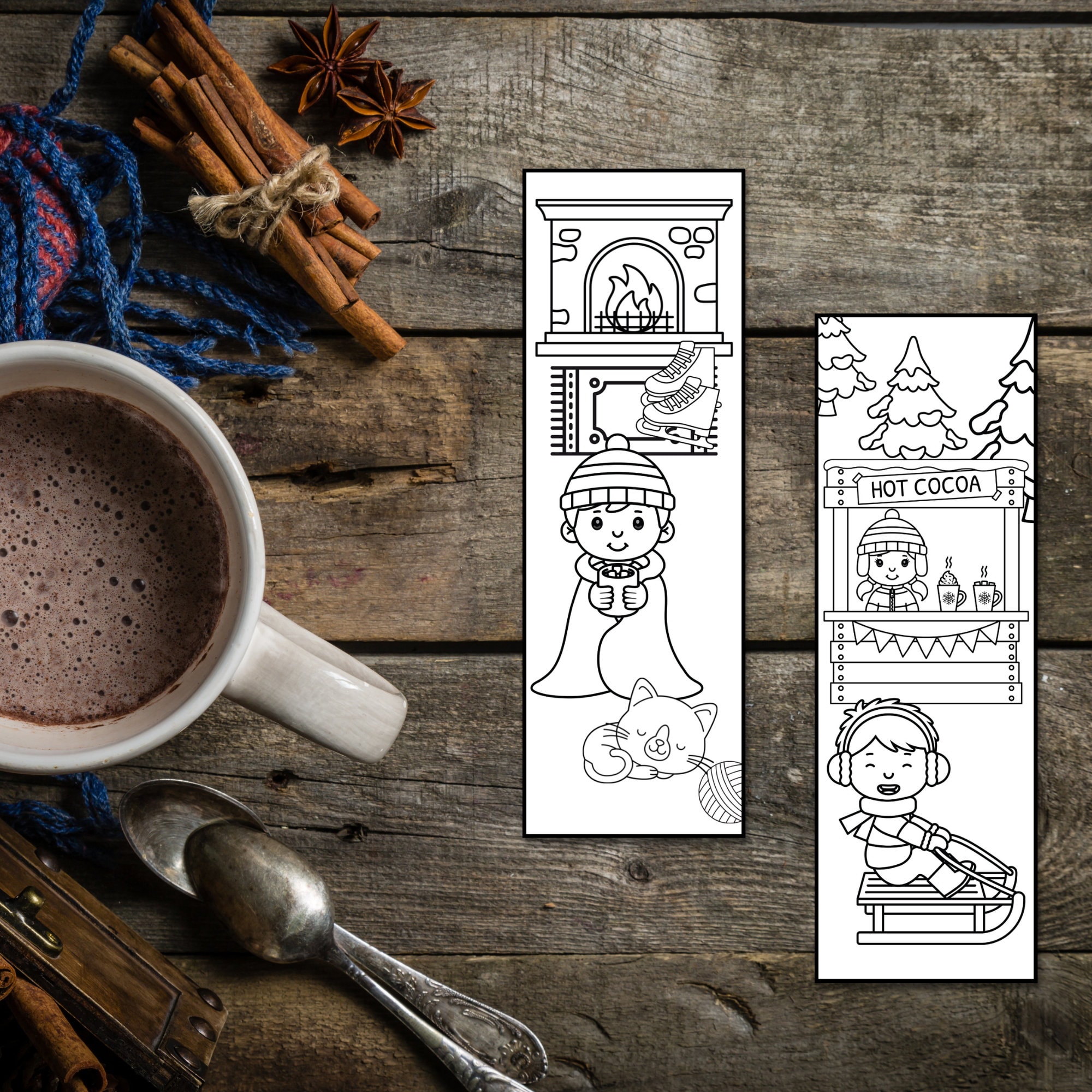 Winter Bookmarks to Color, Student Gifts From Teacher, Reading Gifts ...