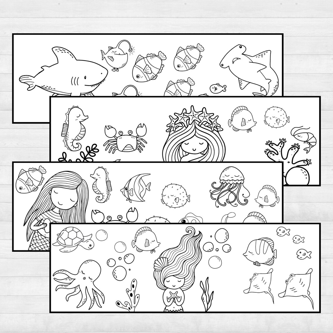 Printable Bookmarks to Color, Mermaid Gifts for Girls, Cheap Party ...