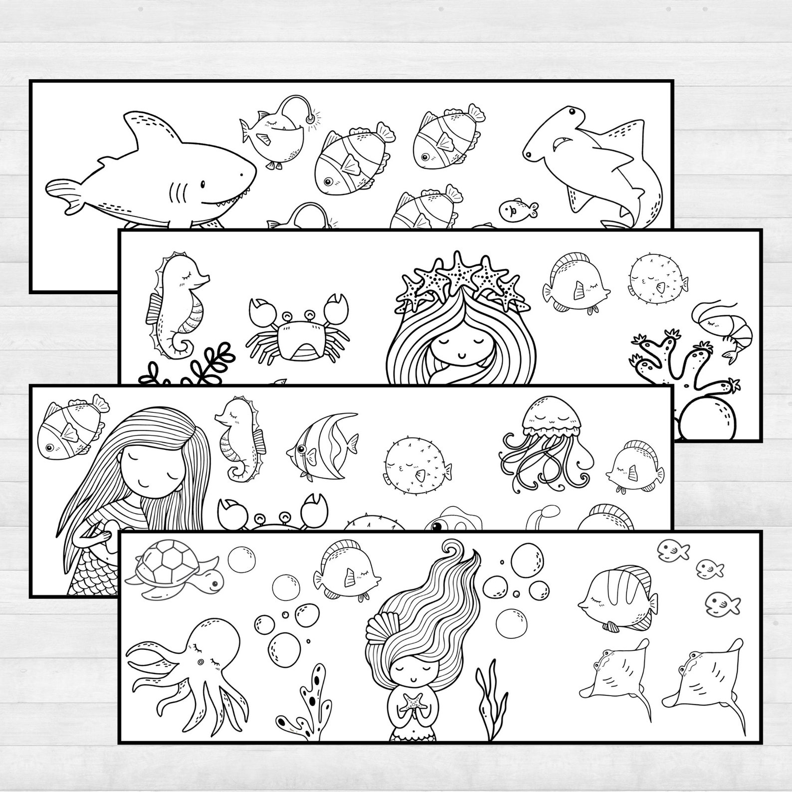 Printable Bookmarks to Color, Mermaid Gifts for Girls, Cheap Party ...