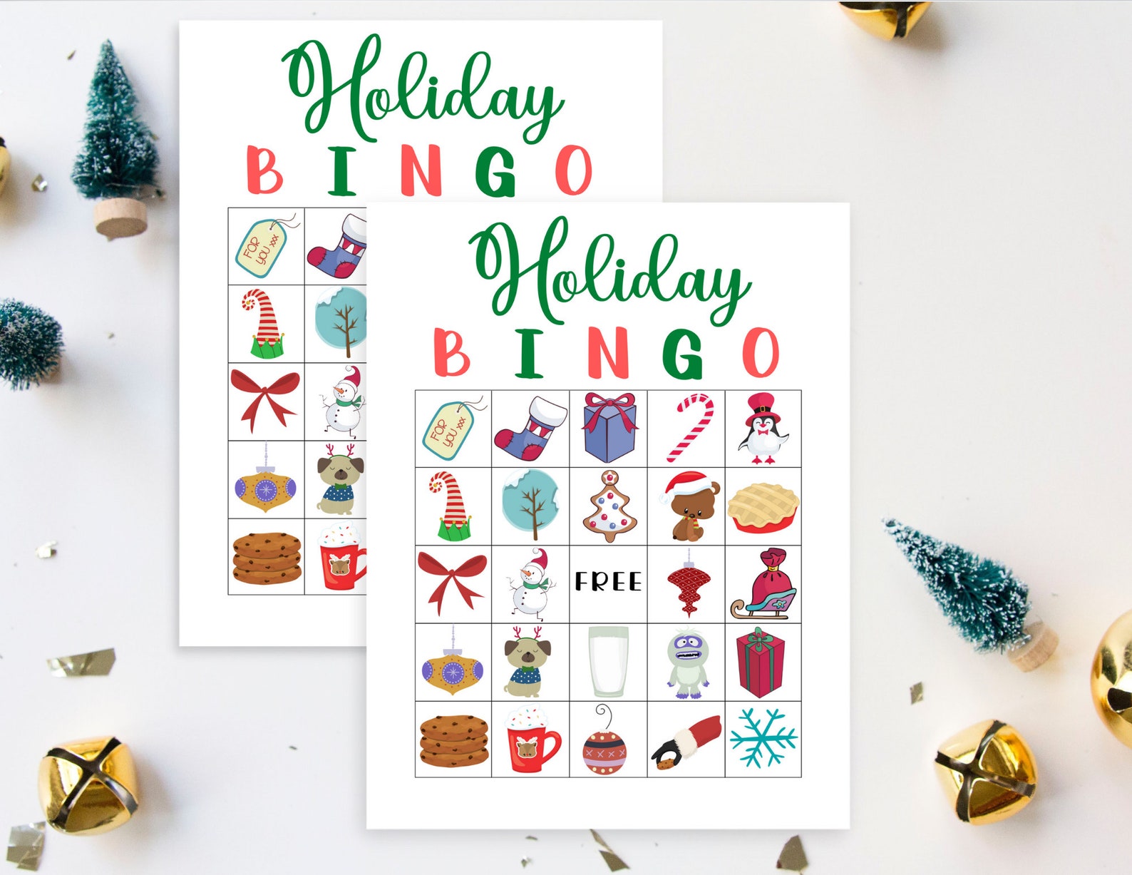 Holiday Bingo Cards Printable, Classroom Games, Printable Holiday Games ...
