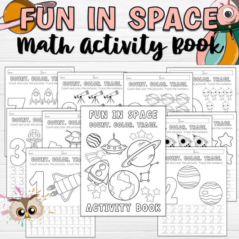 Space Activity Printable, Counting Activities, Kindergarten Tracing ...