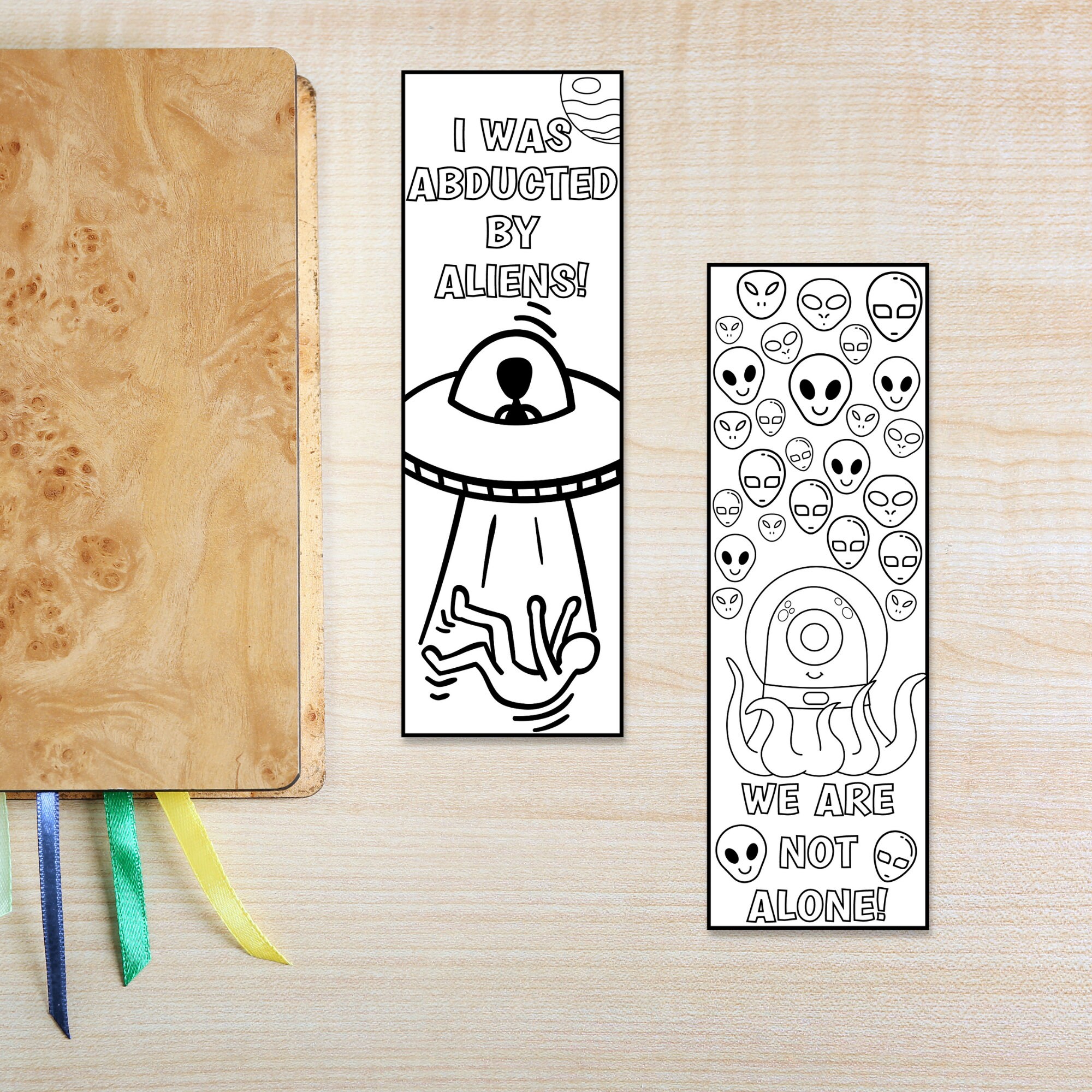 Alien Party Favors, Bookmarks to Color for Kids, UFO Gifts, Unique ...