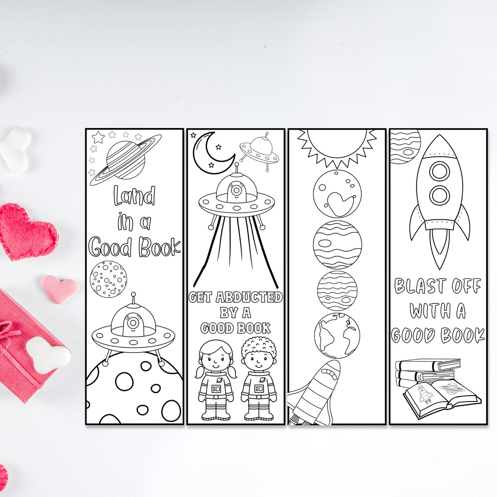 Astronaut Coloring Page, Bookmarks to Color, Space Gifts for Kids ...