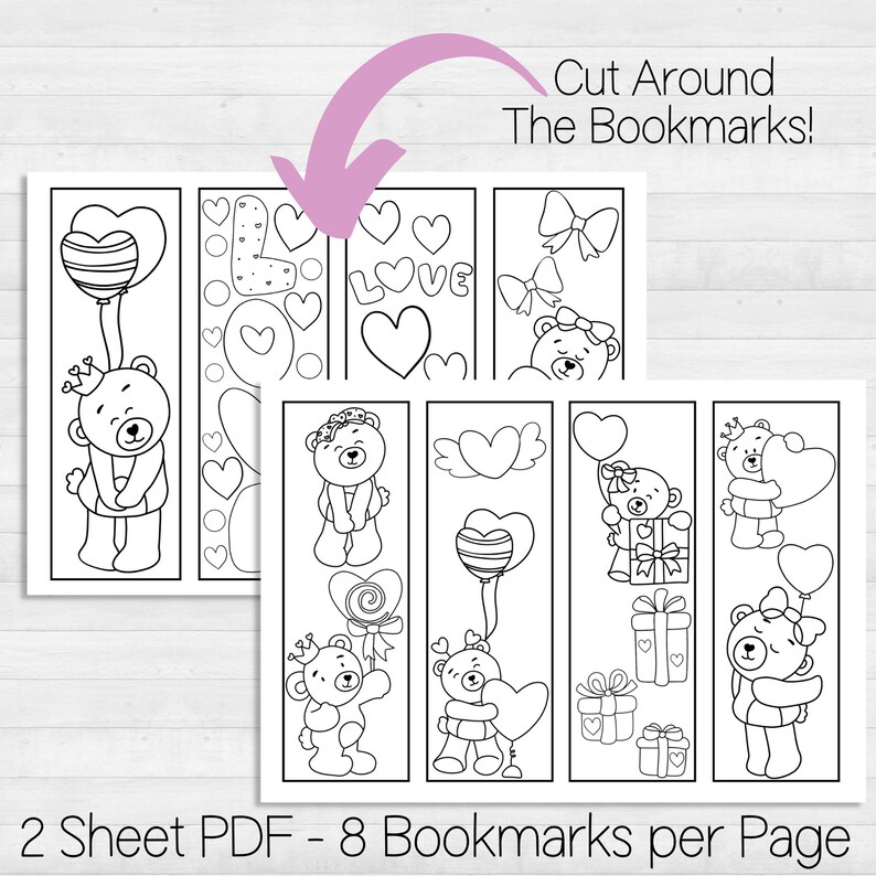 Bear Bookmark, Printable Gifts, Reading Rewards for Kids, Last Minute ...