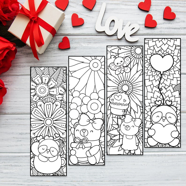 Printable Bookmark to Color, Cheap Gifts for Her, Animal Coloring Pages ...