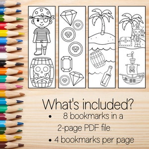 Bookmarks to Color, Pirate Gifts for Kids, Cheap Party Favors, Reading ...