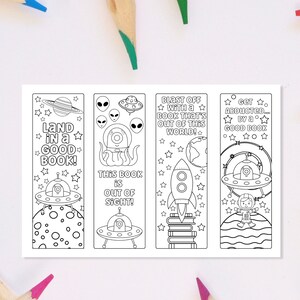 Space Bookmark, Printable Bookmarks for Kids, Space Party Favors ...