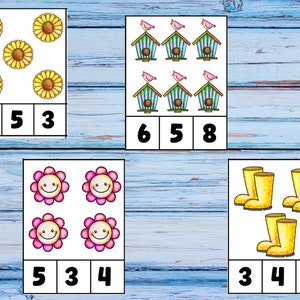 Counting Clip Cards, Homeschool Math, Flashcards, Printable Learning ...