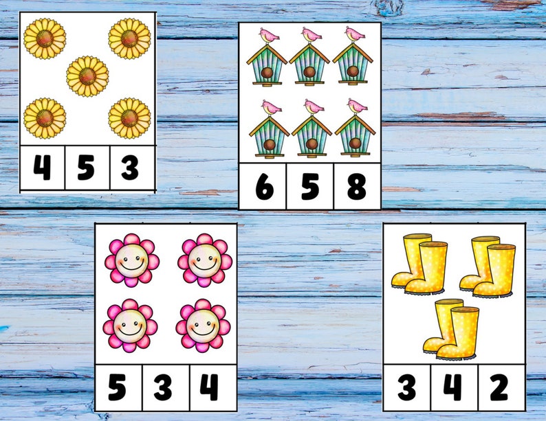 Counting Clip Cards, Homeschool Math, Flashcards, Printable Learning ...