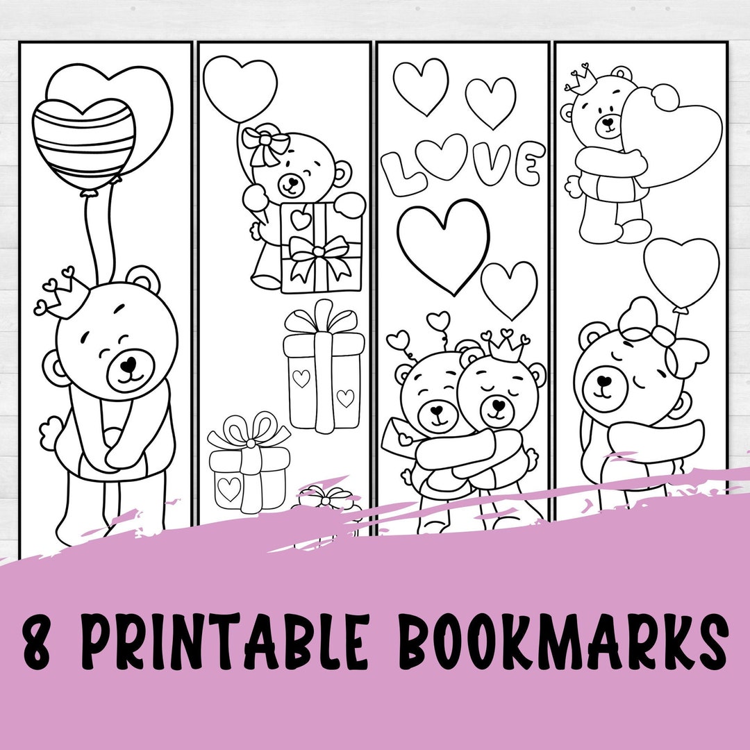 Bear Bookmark, Printable Gifts, Reading Rewards for Kids, Last Minute ...