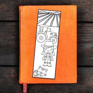 Tractor Bookmarks to Color, Farm Party Favors, Barnyard Party Supplies ...