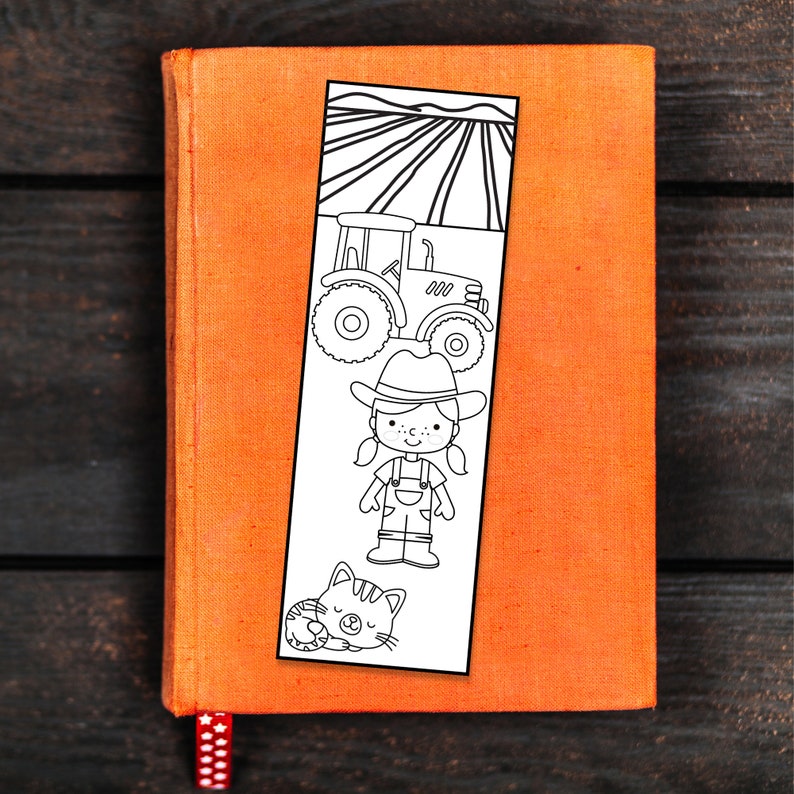 Tractor Bookmarks to Color, Farm Party Favors, Barnyard Party Supplies ...
