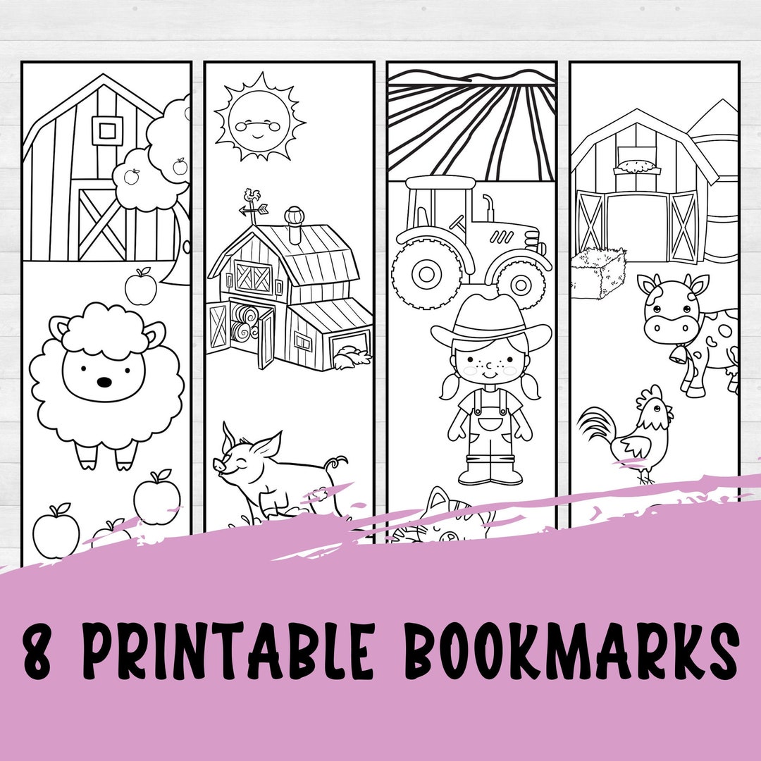 Farm Bookmarks to Color, Barnyard Party Favors, Cheap Gifts for ...