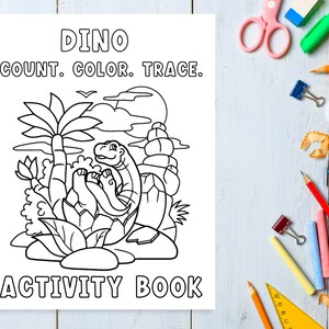 Preschool Math Worksheets, Number Tracing Printable, Dinosaur Coloring ...
