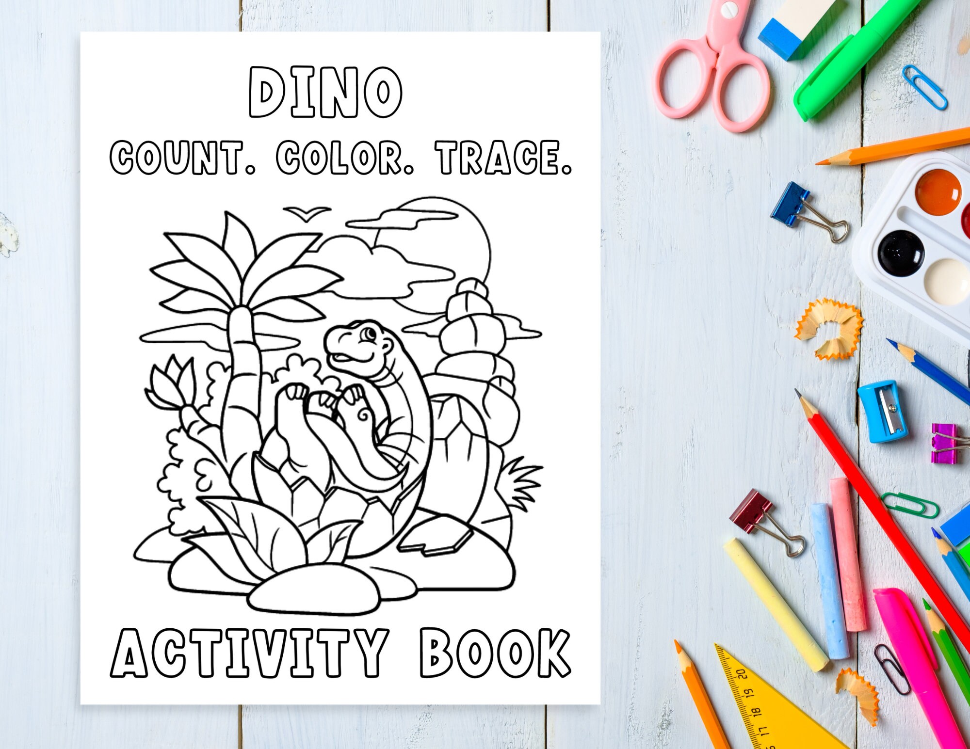 Preschool Math Worksheets, Number Tracing Printable, Dinosaur Coloring ...
