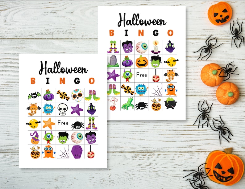 Halloween Bingo Printable, Halloween Games for Kids Party, 30 Bingo ...