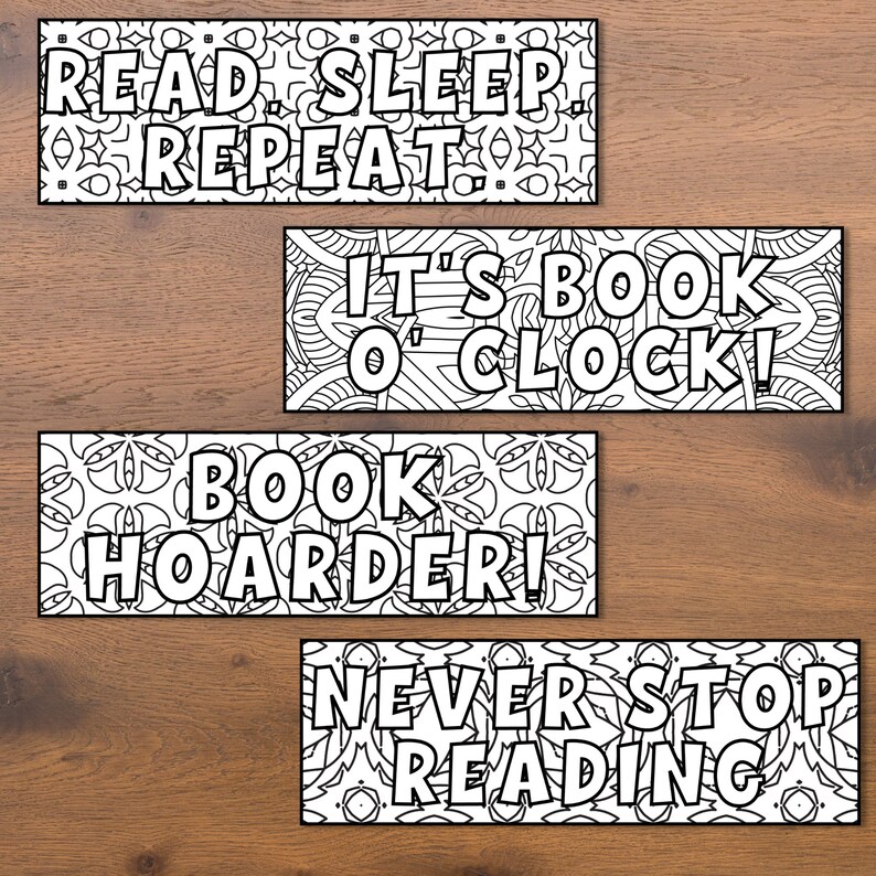 Zentangle Bookmark, Bookmarks to Color, Book Club Gift Ideas, Reading ...