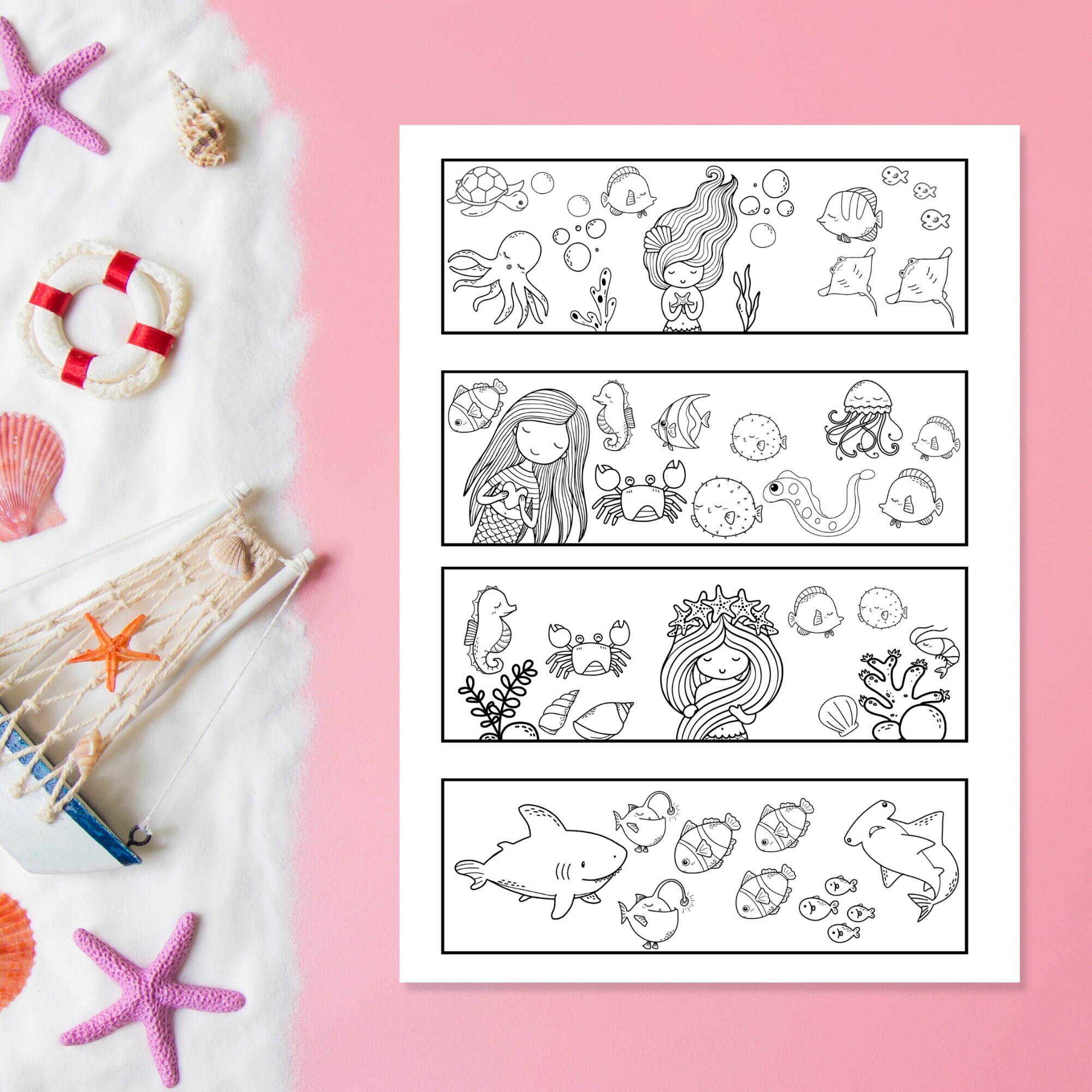 Color Your Own Bookmarks, Mermaid Party Favors, Reading Rewards ...