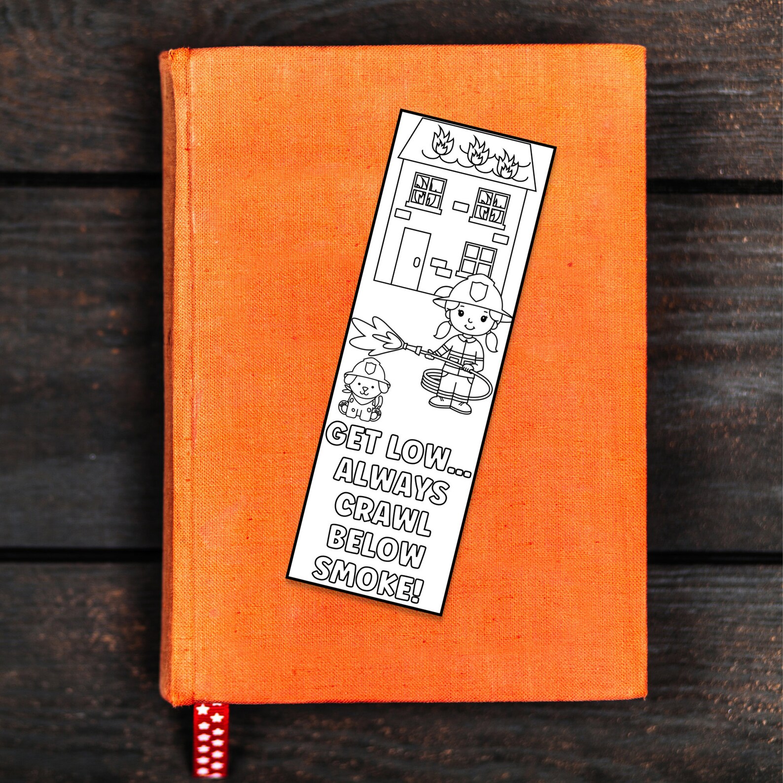 Fire Safety Printable, Fireman Party Favors, Bookmarks to Color ...