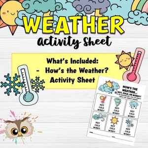 Printable Homeschool Worksheet, Weather Activities, Learning Materials ...