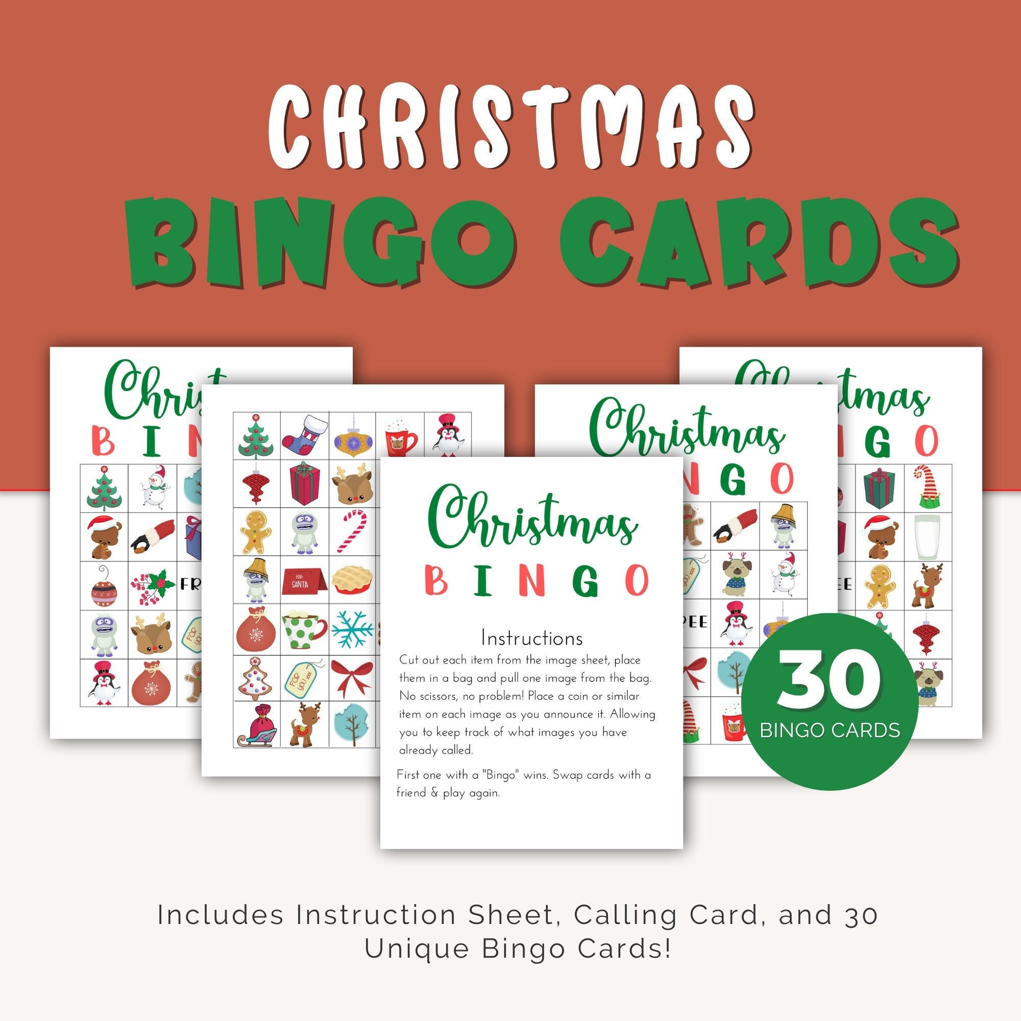 Christmas Bingo Printable, Classroom Games, Printable Christmas Games ...