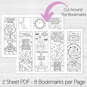 Space Bookmark, Printable Bookmarks for Kids, Space Party Favors ...