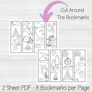 Camping Bookmarks to Color, Woodland Party Favor, Classroom Gifts ...