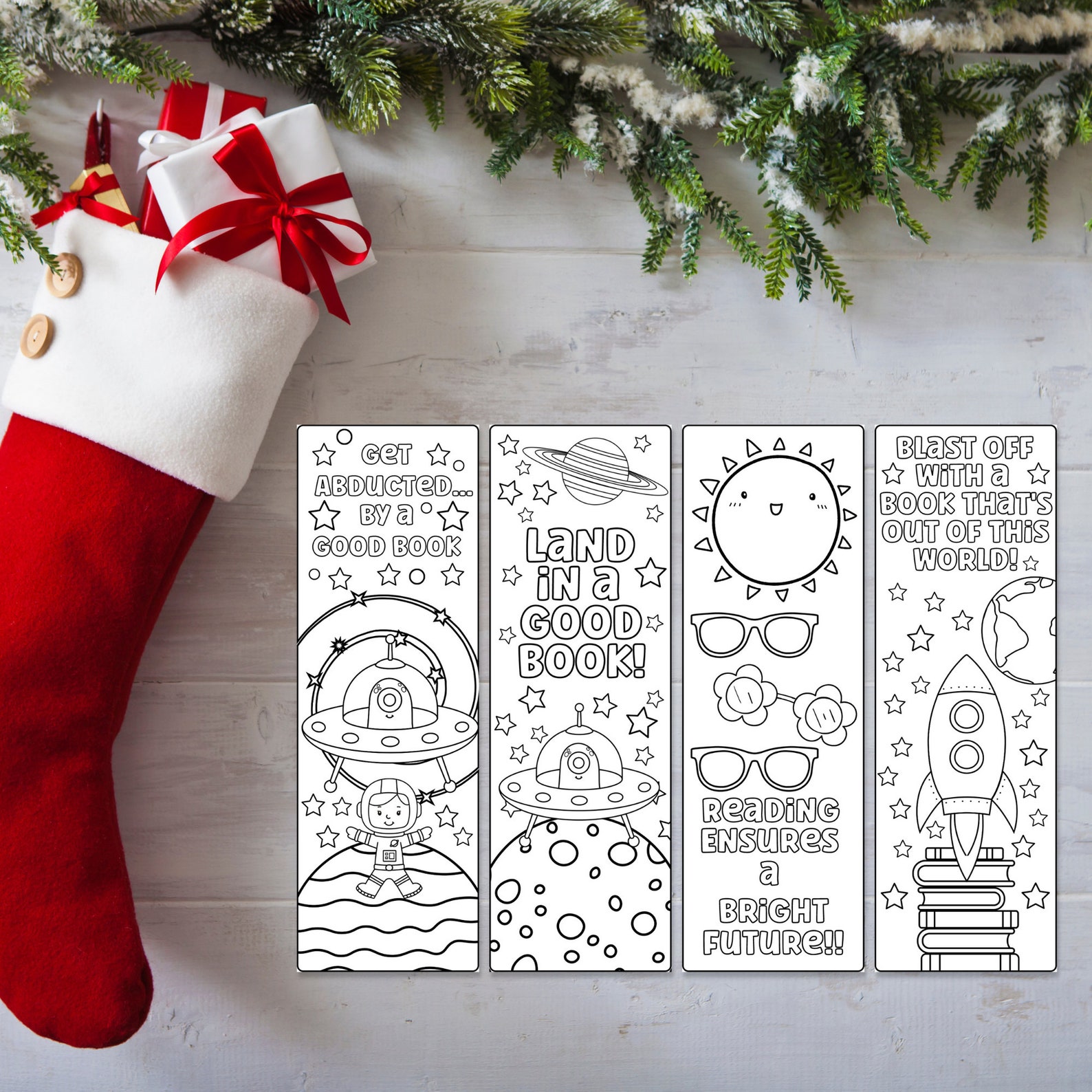 Space Bookmark, Printable Bookmarks for Kids, Space Party Favors ...