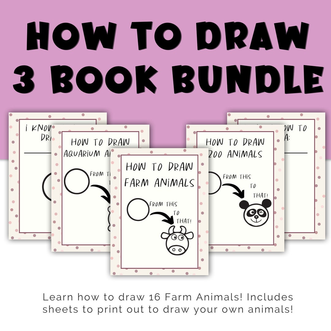 Learn to Draw Bundle, How to Draw Book, Art Gifts for Kids, Printable ...