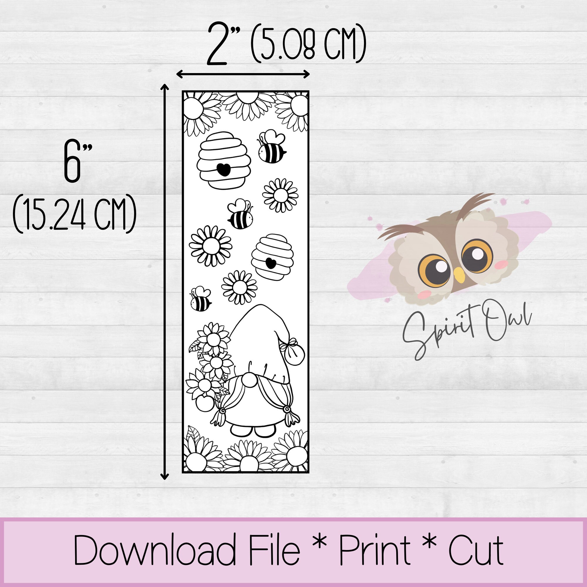 Sunflower Gnome, Bookmarks to Color, Gifts for Gnome Lover, Under 5 ...