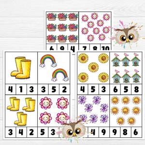 Counting Clip Cards, Homeschool Math, Flashcards, Printable Learning ...