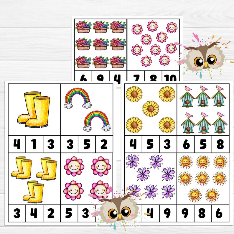Counting Clip Cards, Homeschool Math, Flashcards, Printable Learning ...