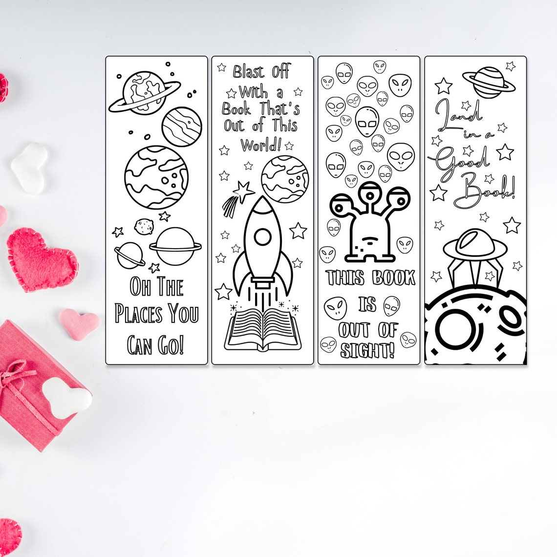 Coloring Bookmarks for Kids Astronaut Party Favors Space - Etsy