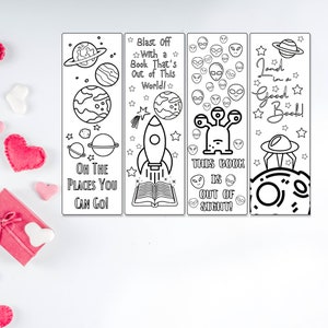 Coloring Bookmarks for Kids, Astronaut Party Favors, Space Gifts for ...