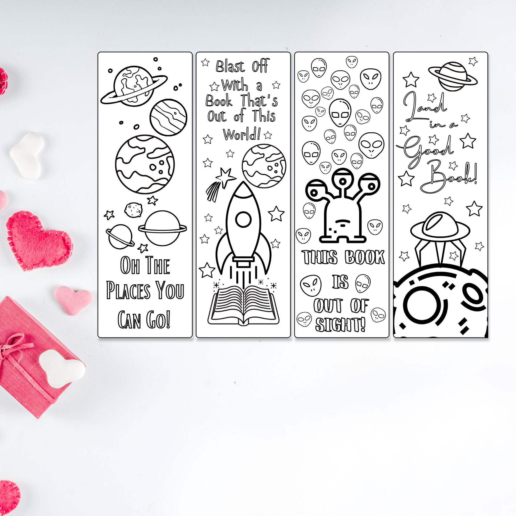 Coloring Bookmarks for Kids, Astronaut Party Favors, Space Gifts for ...