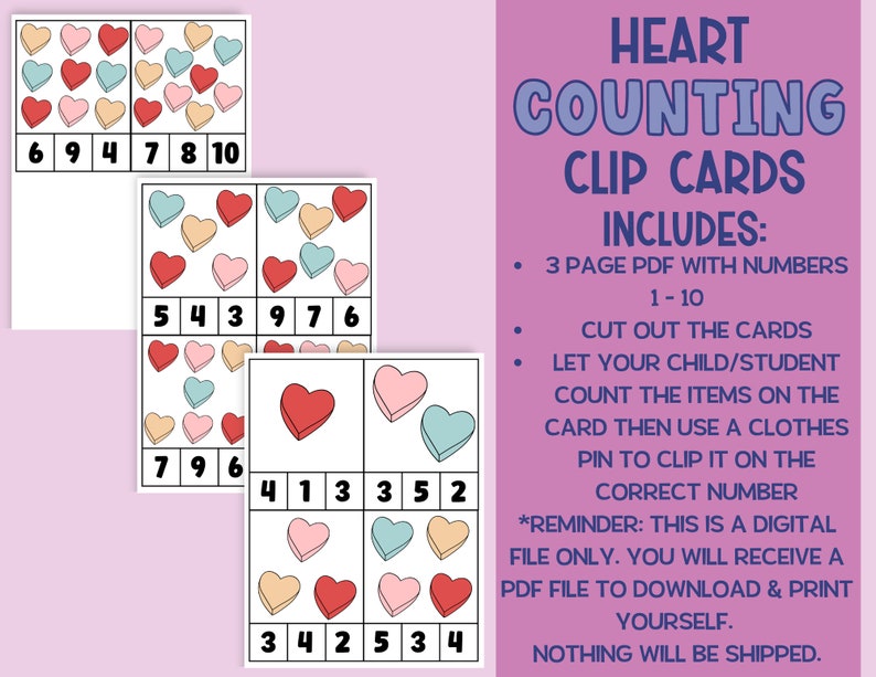 Math Flashcards, Counting Clip Cards, Homeschool Downloads, Printable ...