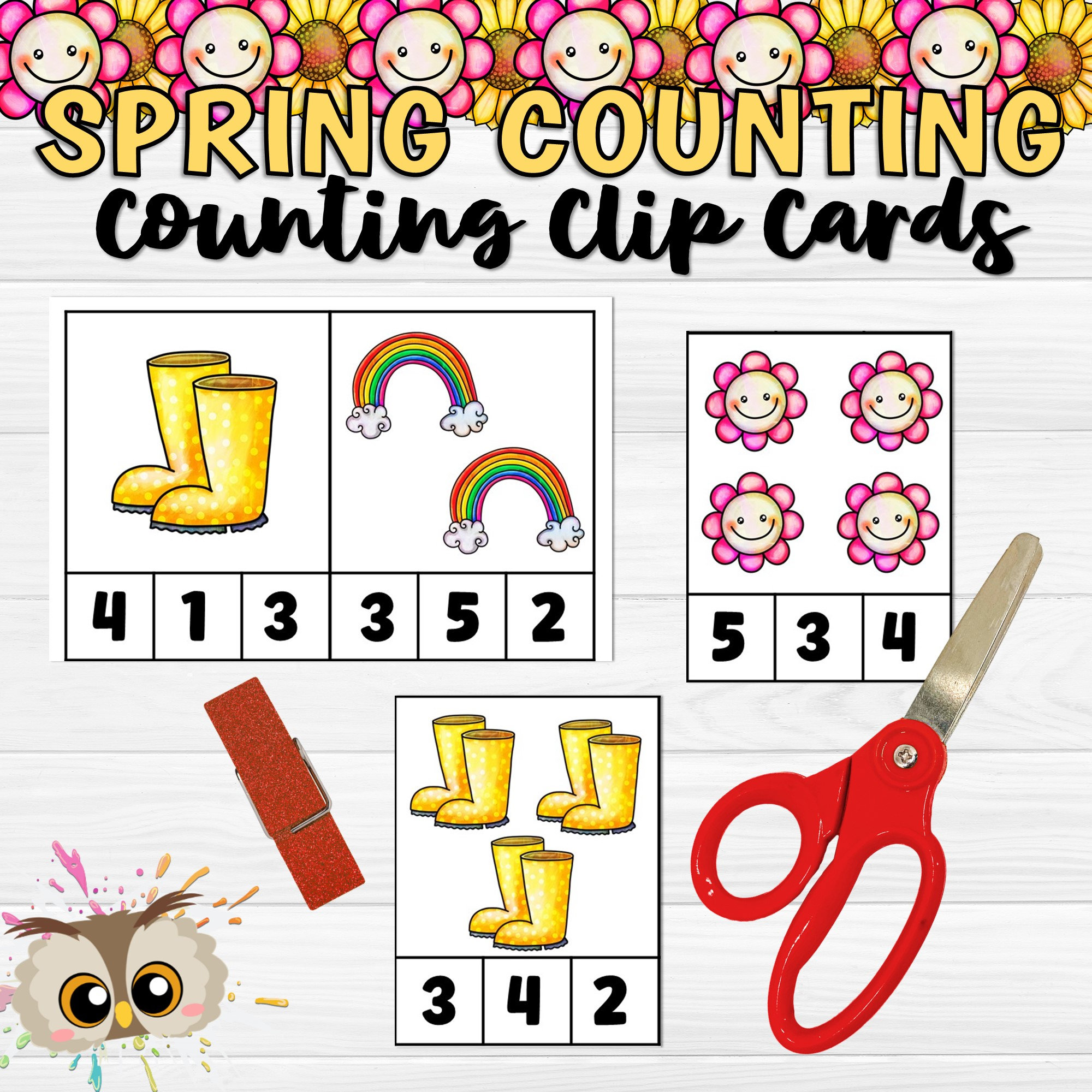 Counting Clip Cards, Homeschool Math, Flashcards, Printable Learning ...