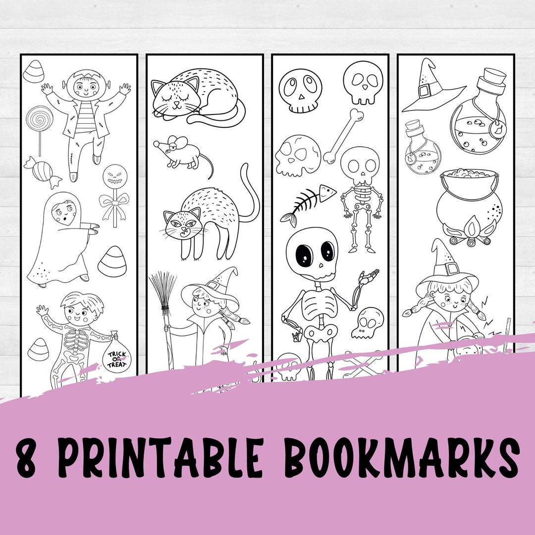 Halloween Bookmarks Coloring, Coloring Pages Download, Printable ...