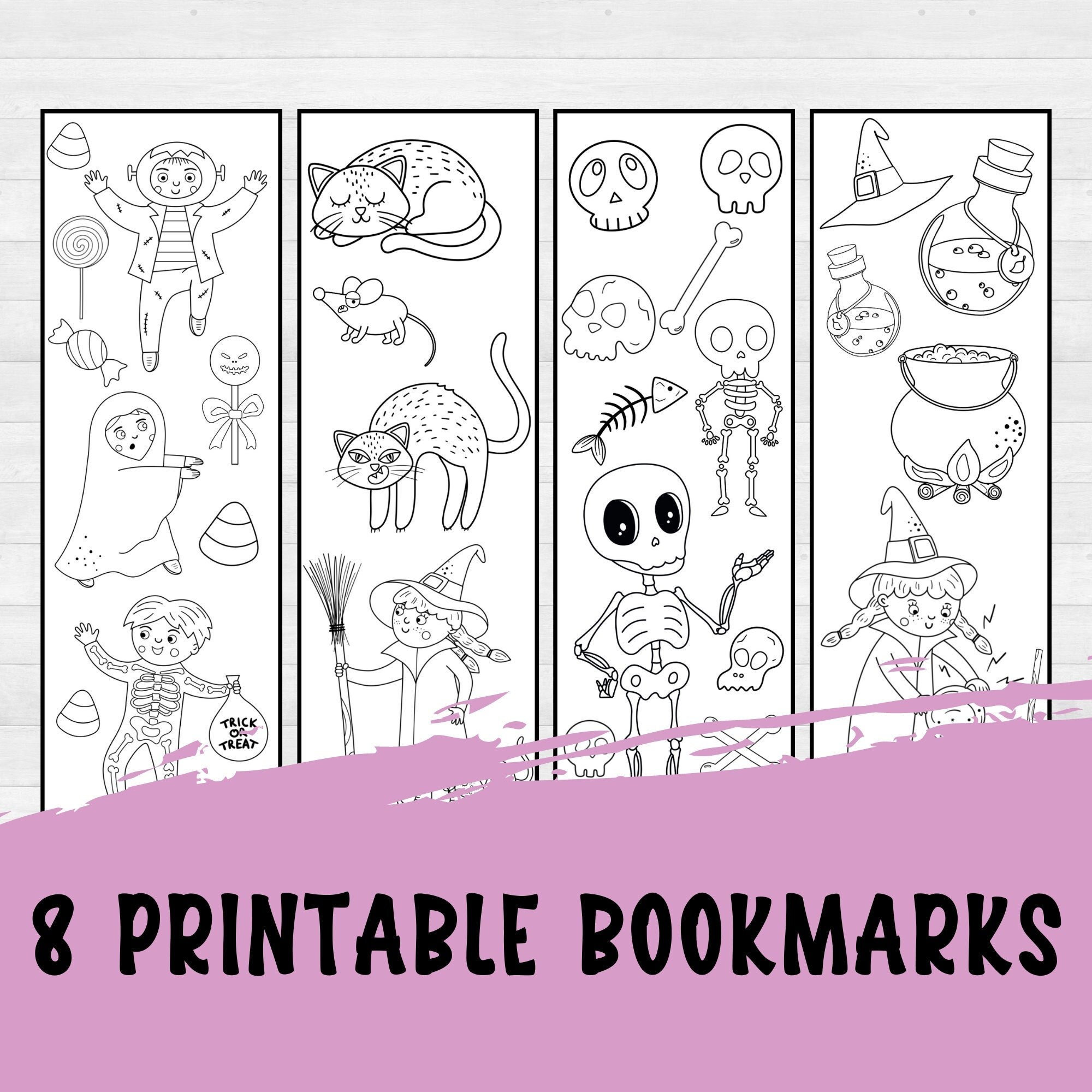 Halloween Bookmarks Coloring, Coloring Pages Download, Printable ...