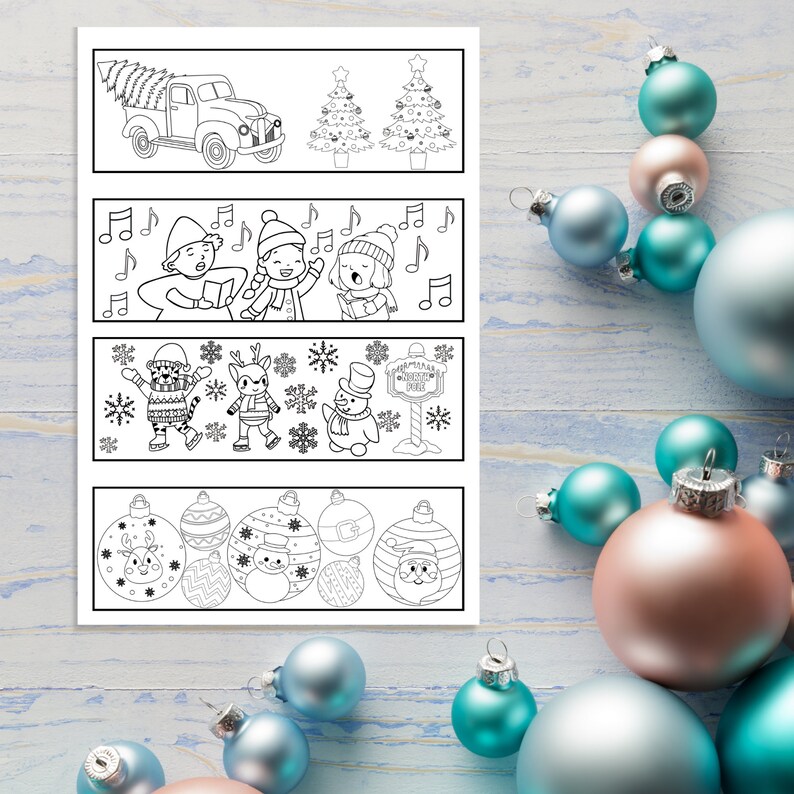 Christmas Activities for Kids, Holiday Bookmark, Printable Coloring ...