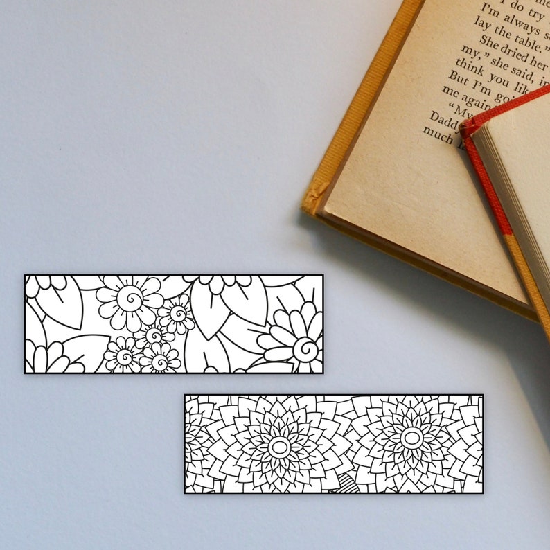 Floral Bookmark, Mandala Coloring Pages, Stocking Stuffers for College ...
