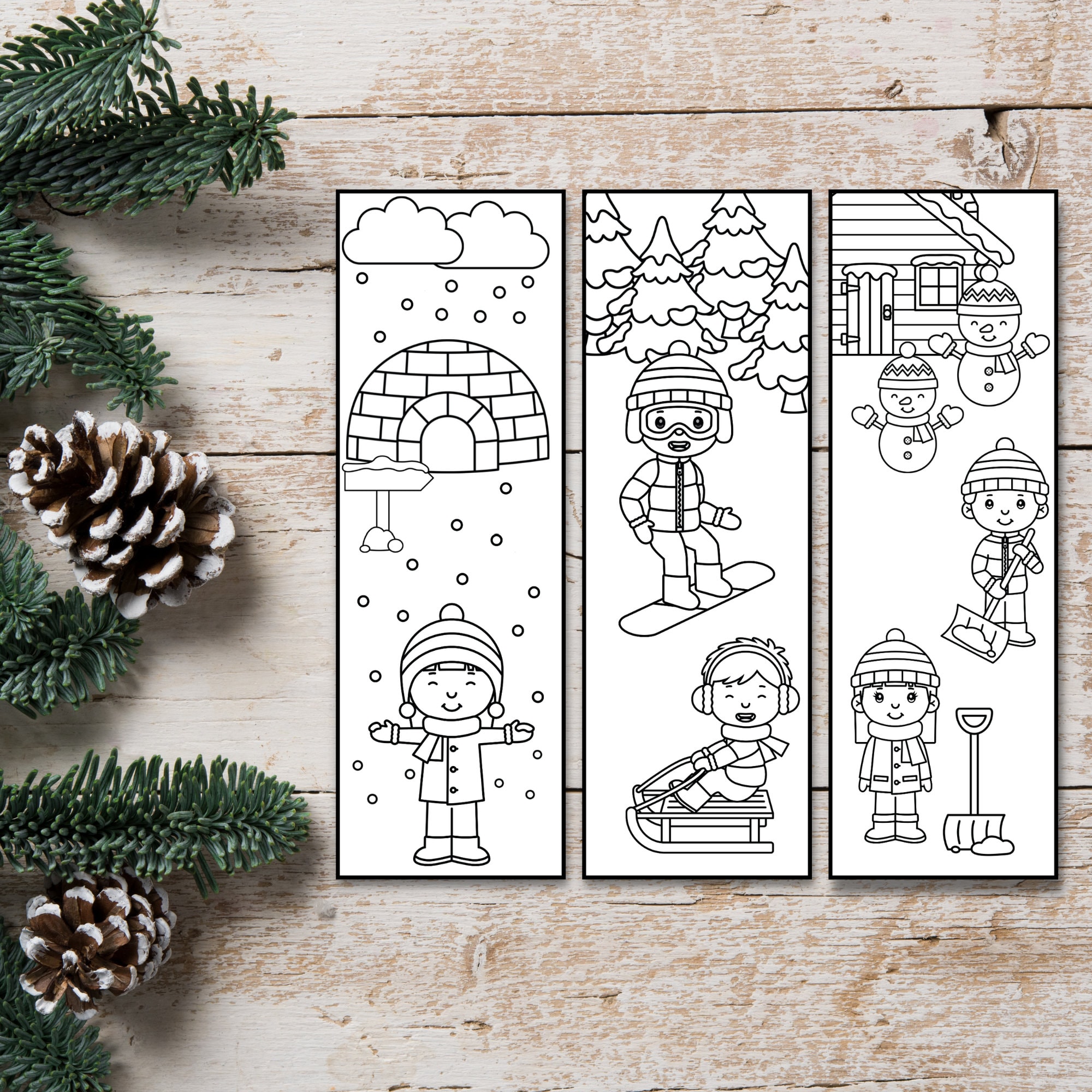 Winter Bookmarks to Color, Student Gifts From Teacher, Reading Gifts ...