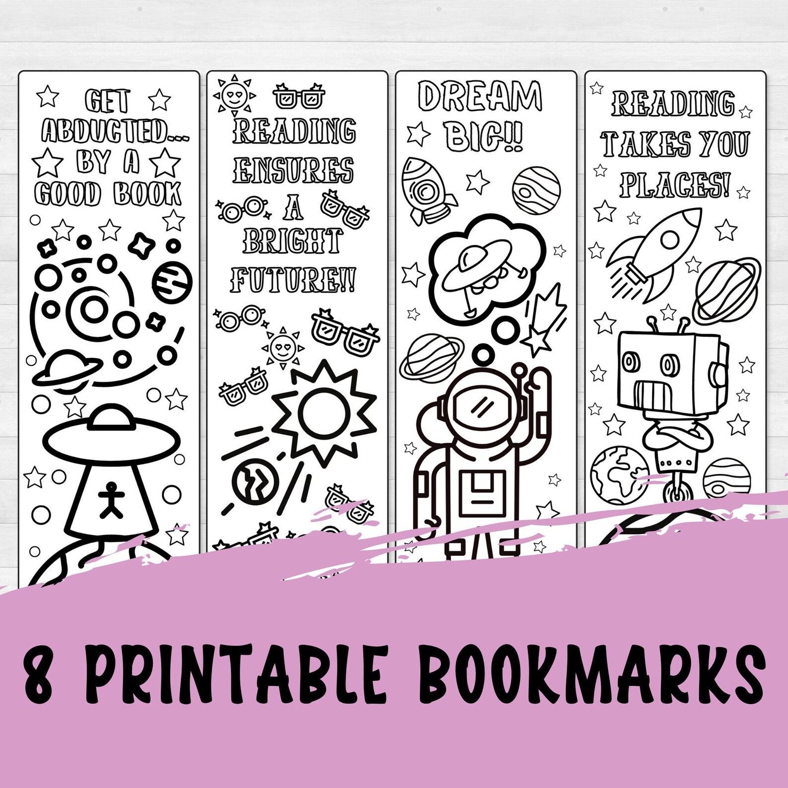 Coloring Bookmarks for Kids, Astronaut Party Favors, Space Gifts for ...